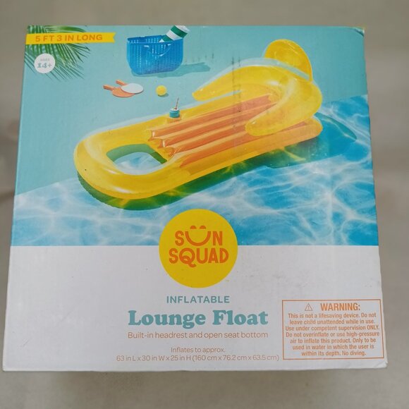 Sun Squad | Other | Inflatable Lounge Float Sun Squad Color Yellow New ...